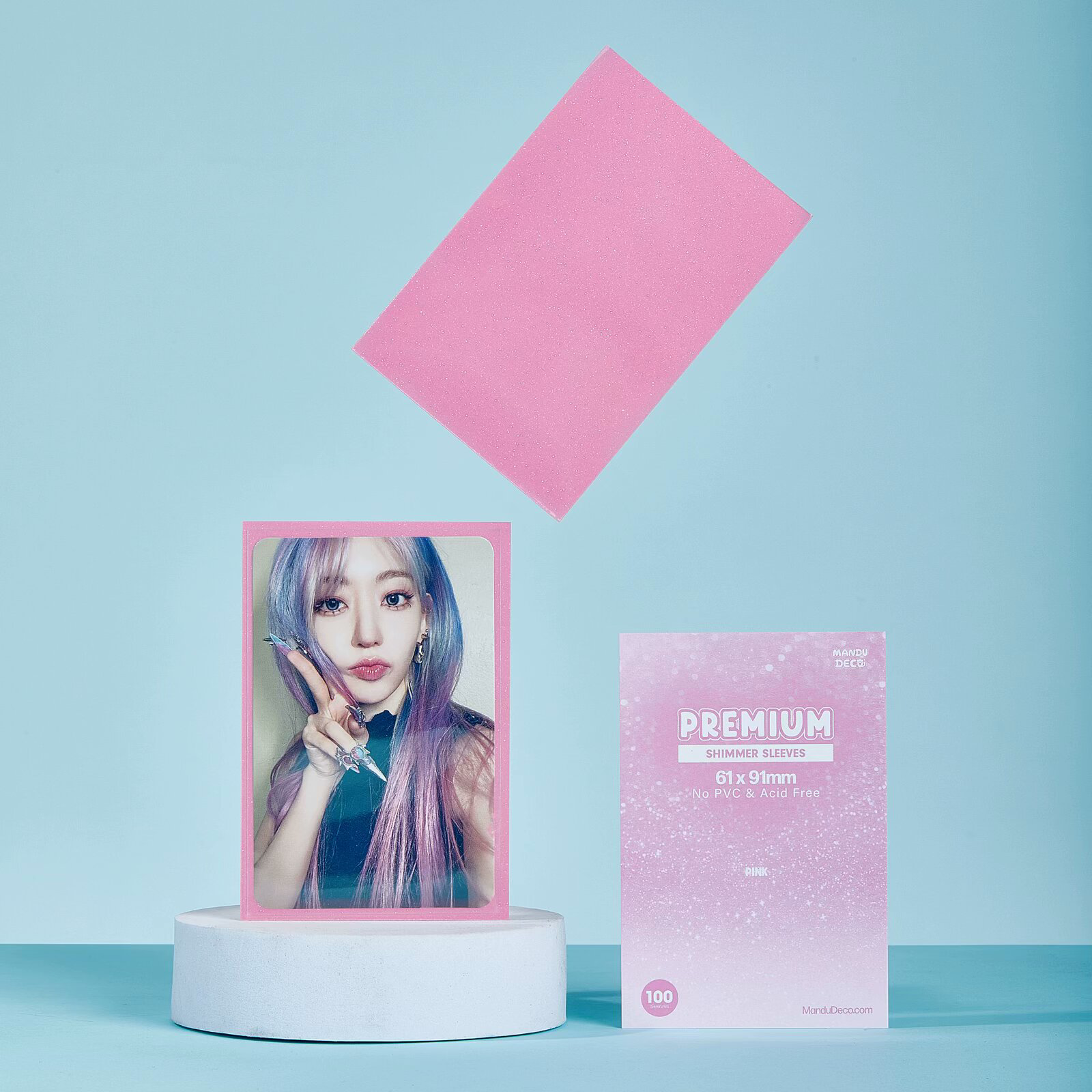 PREMIUM SHIMMER PHOTOCARD SLEEVES - PINK SHIMMER – Mandu Deco