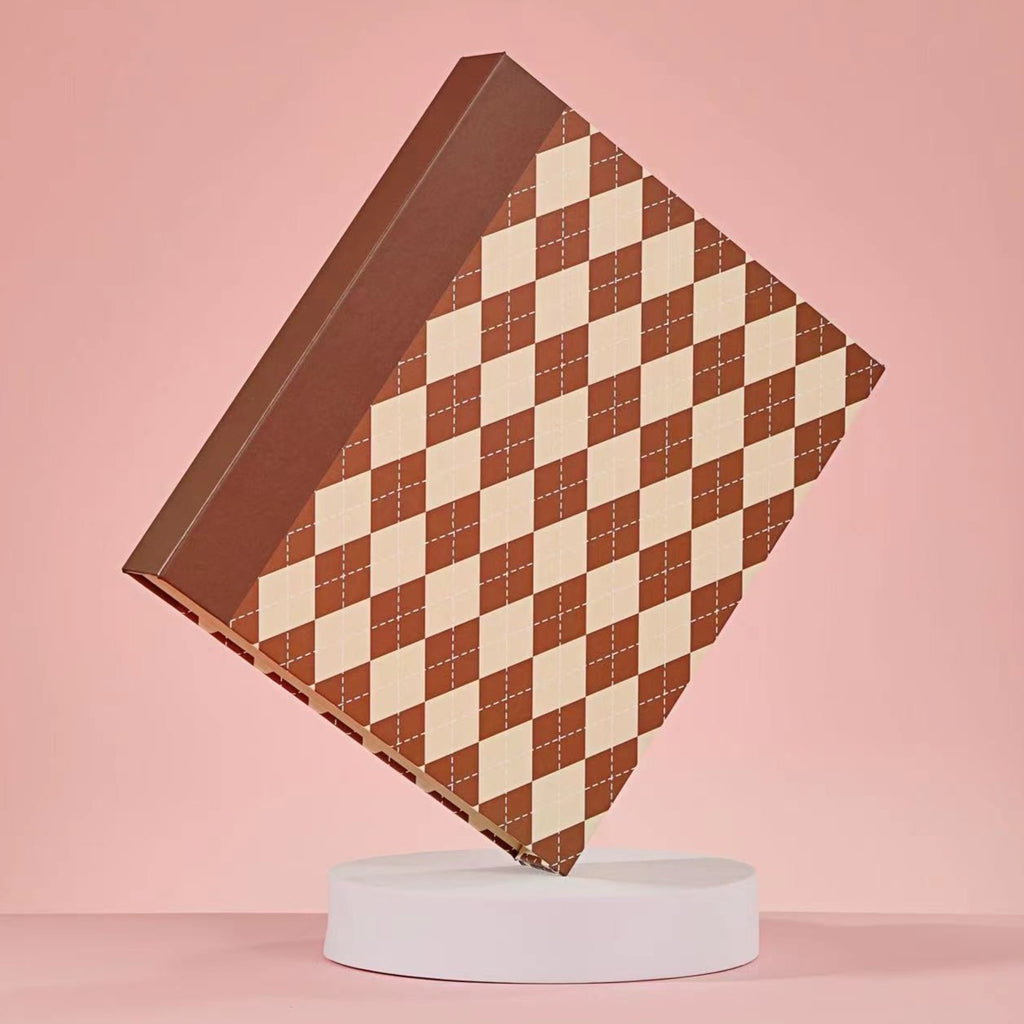 BROWN ARGYLE COMPOSITION BINDER - A5 – Mandu Deco