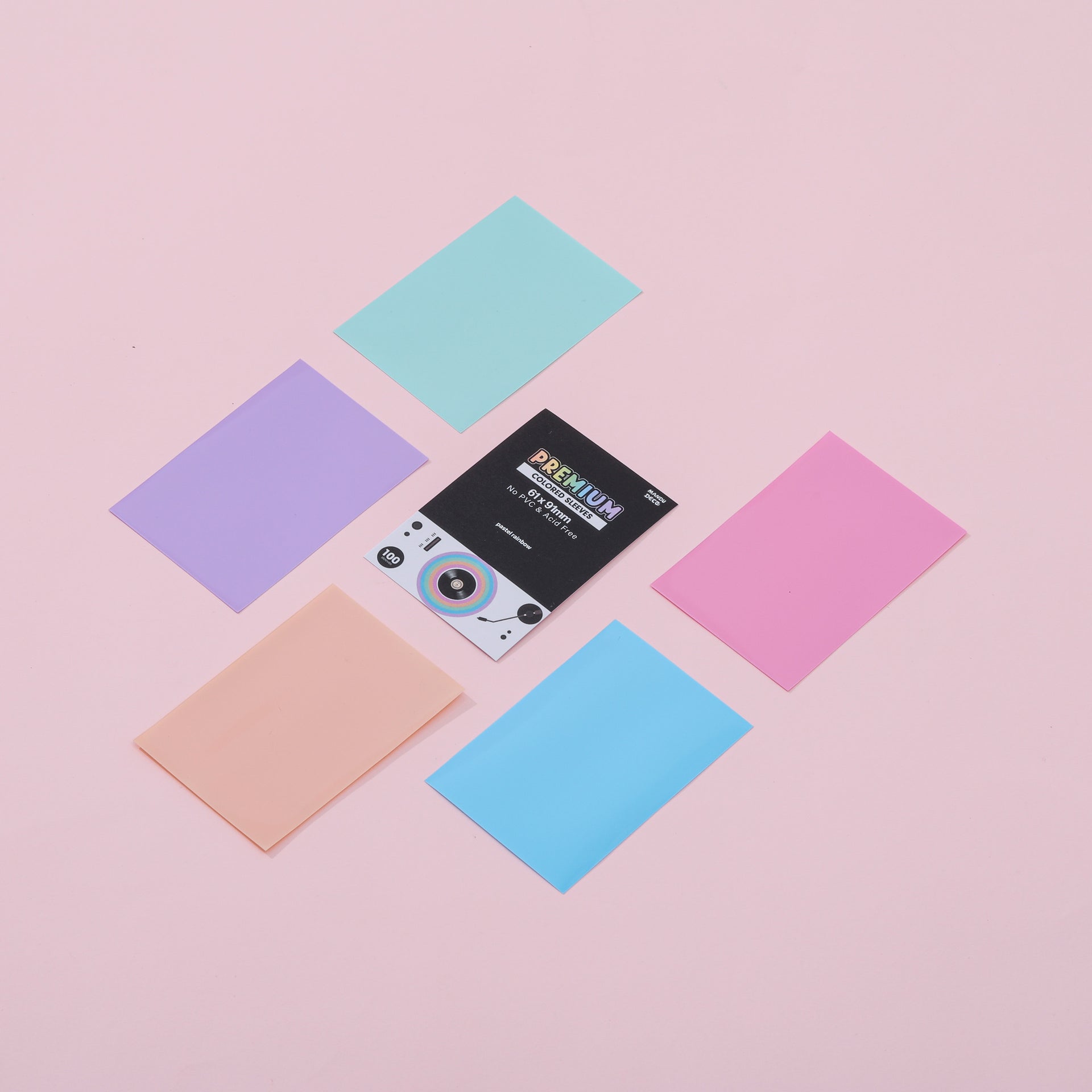 COLORED PHOTOCARD SLEEVES - PASTEL RAINBOW PACK – Mandu Deco
