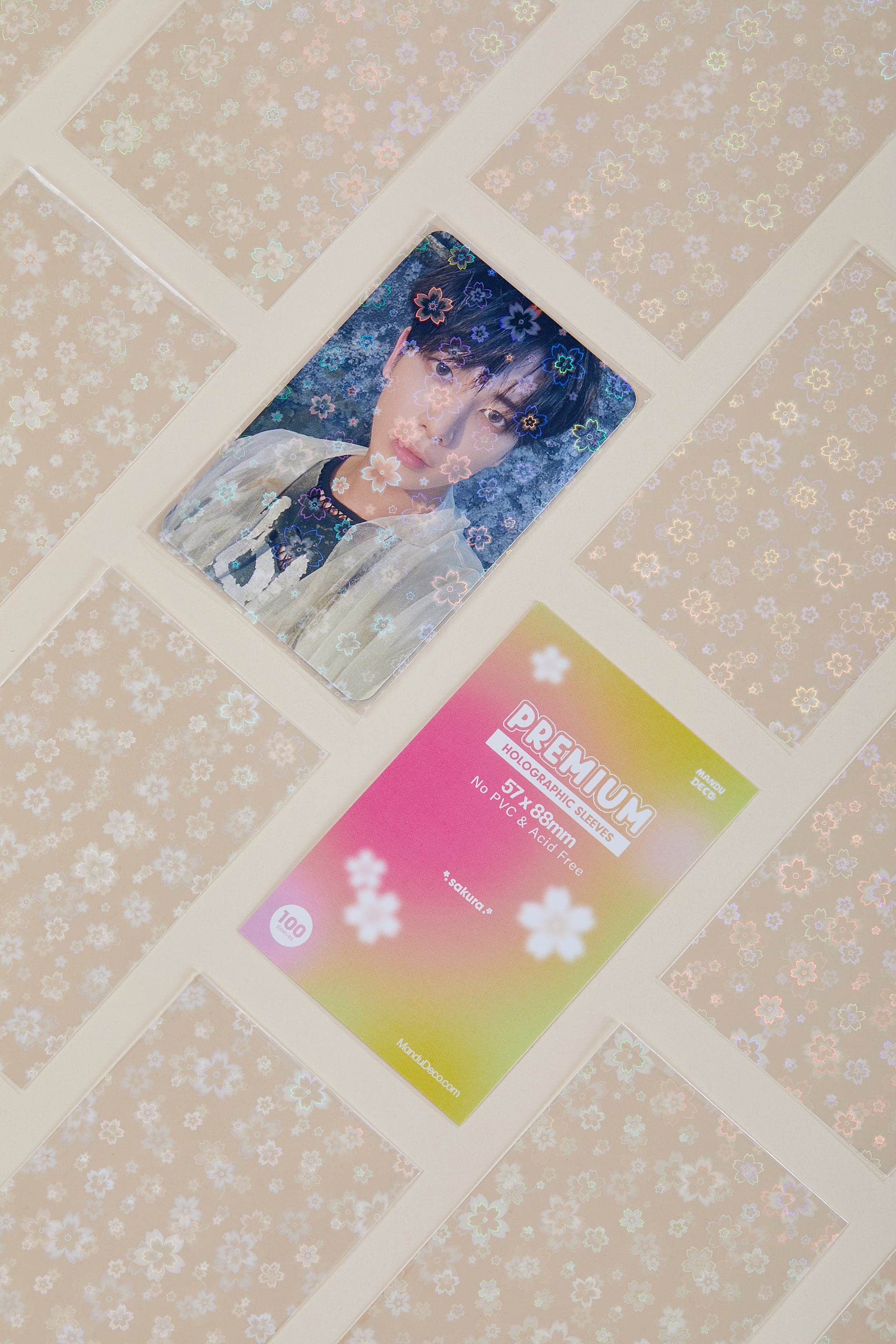PREMIUM HOLOGRAPHIC PHOTOCARD SLEEVES - SAKURA VERSION – Mandu Deco