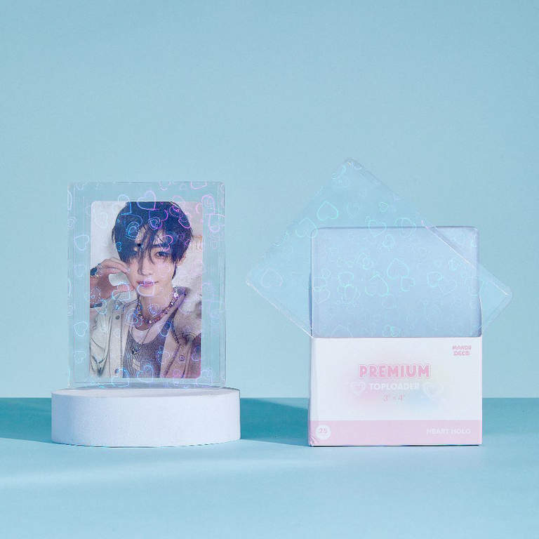 PREMIUM HEART HOLO 3 X 4" TOPLOADER – Mandu Deco