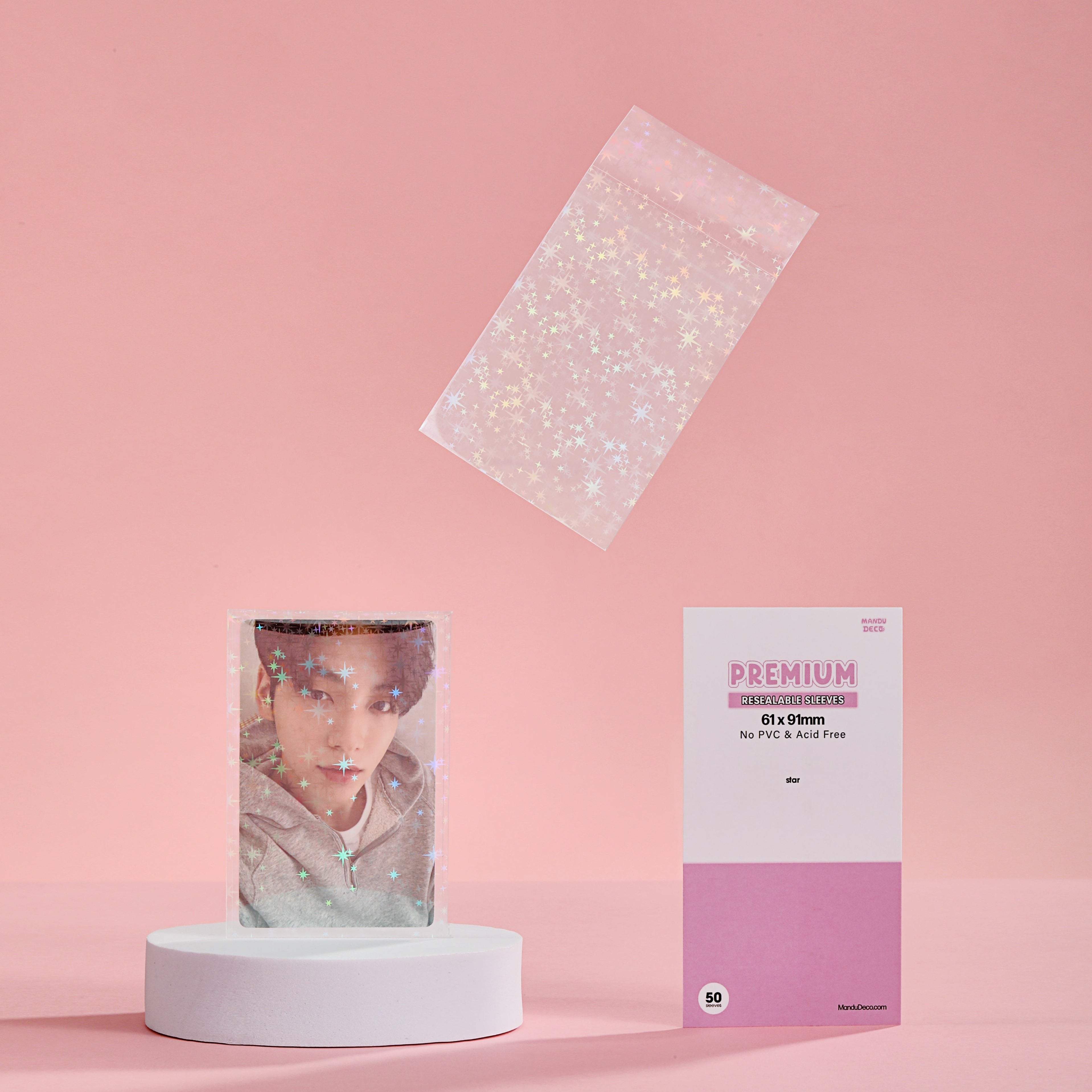 PREMIUM RESEALABLE PHOTOCARD SLEEVES - STAR VERSION (61x91MM) – Mandu Deco