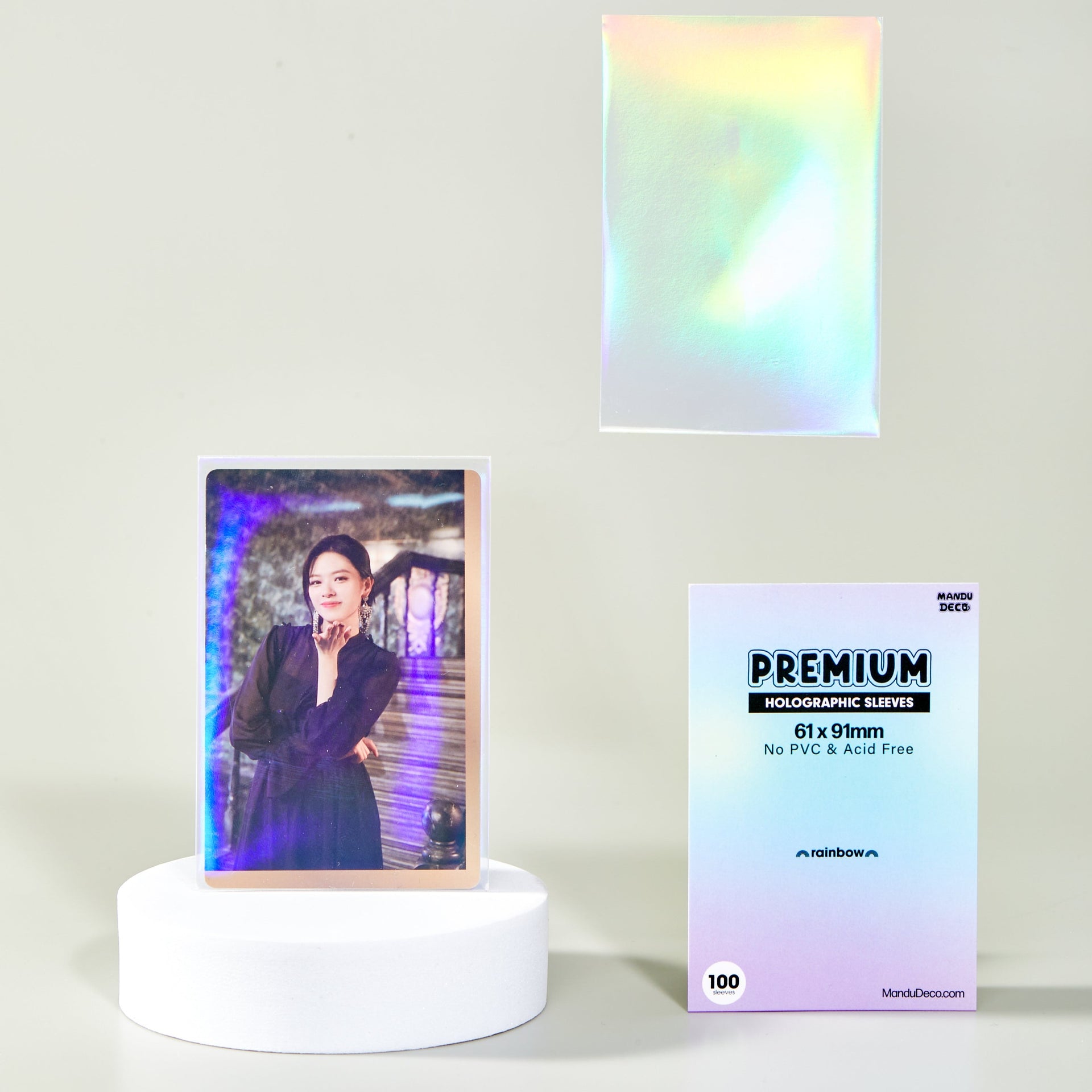 PREMIUM HOLOGRAPHIC PHOTOCARD SLEEVES - RAINBOW VERSION – Mandu Deco